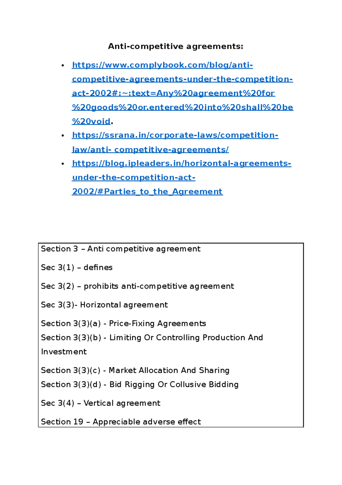 Anti competitive agreements - Anti-competitive agreements: complybook ...