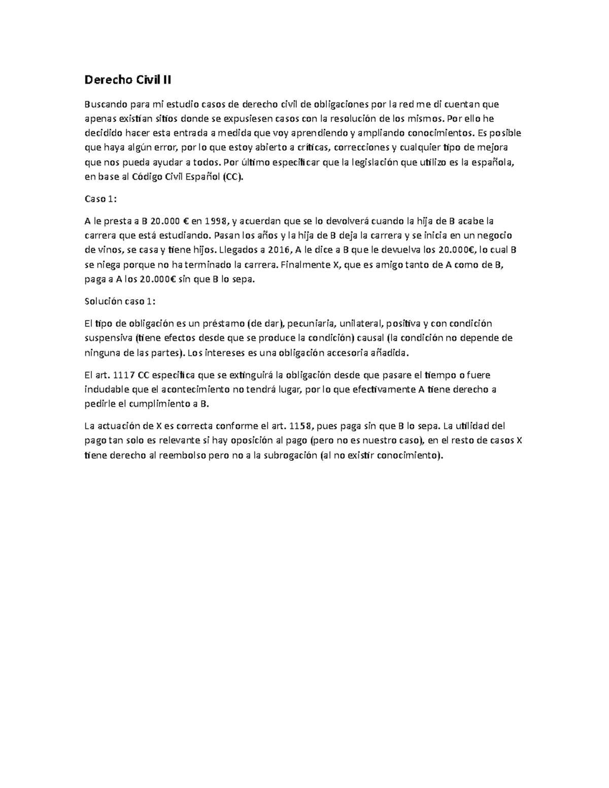 Derecho Civil II ejeruicios - Derecho Civil II Buscando para mi estudio ...