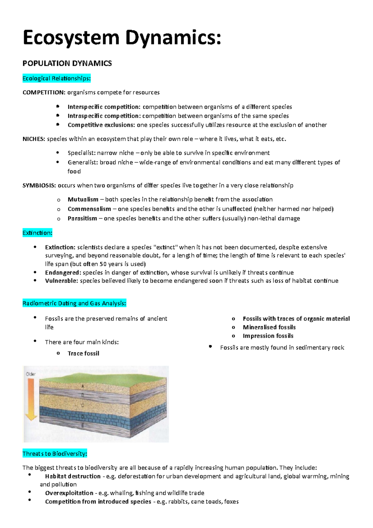 Ecosystem Diversity - Ecosystem Dynamics: POPULATION DYNAMICS ...