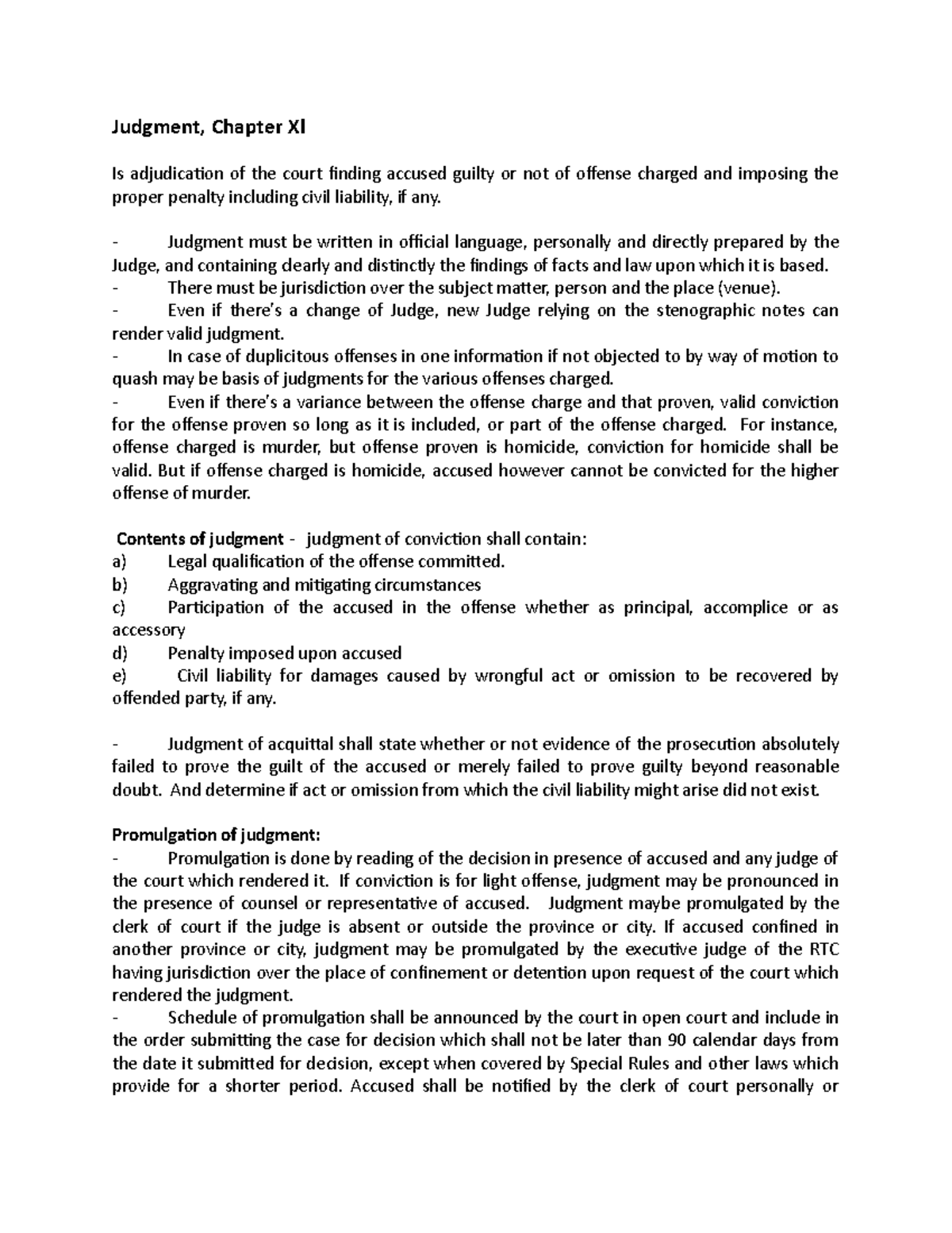 Judgment - Notes - Judgment, Chapter Xl Is adjudication of the court ...