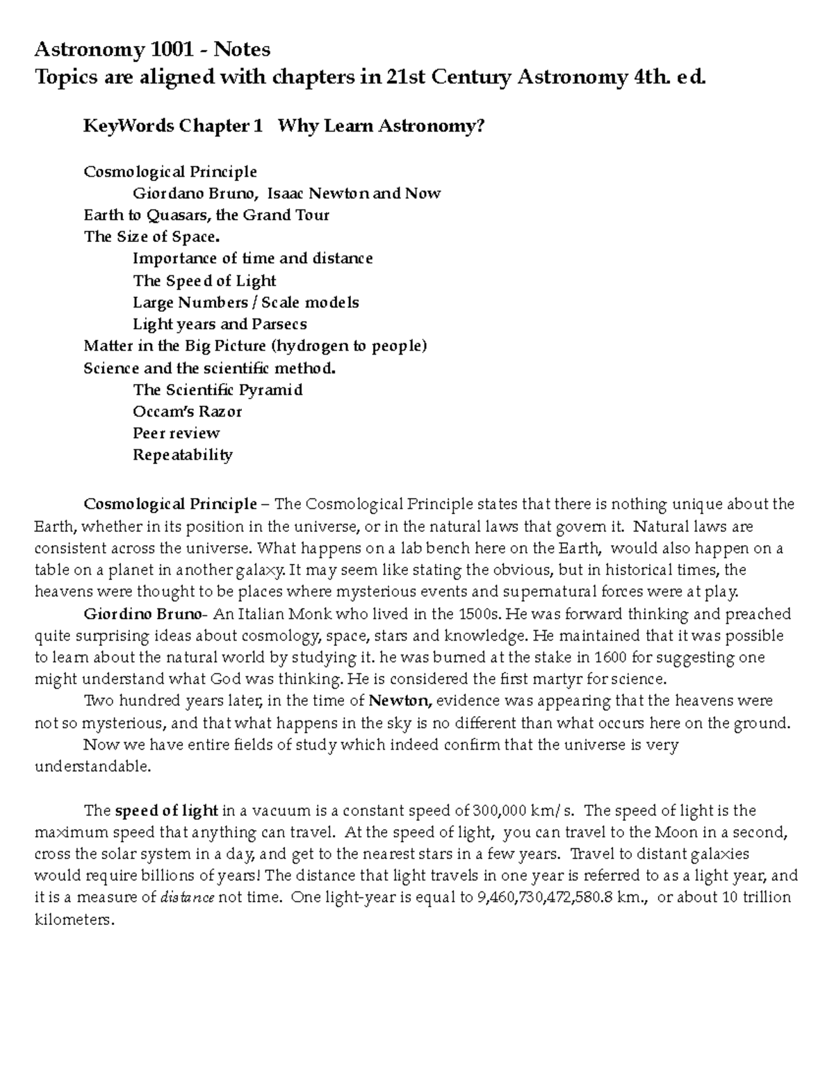 Astro notes chapters 1,3-6 - 1001 - SMU - Studocu