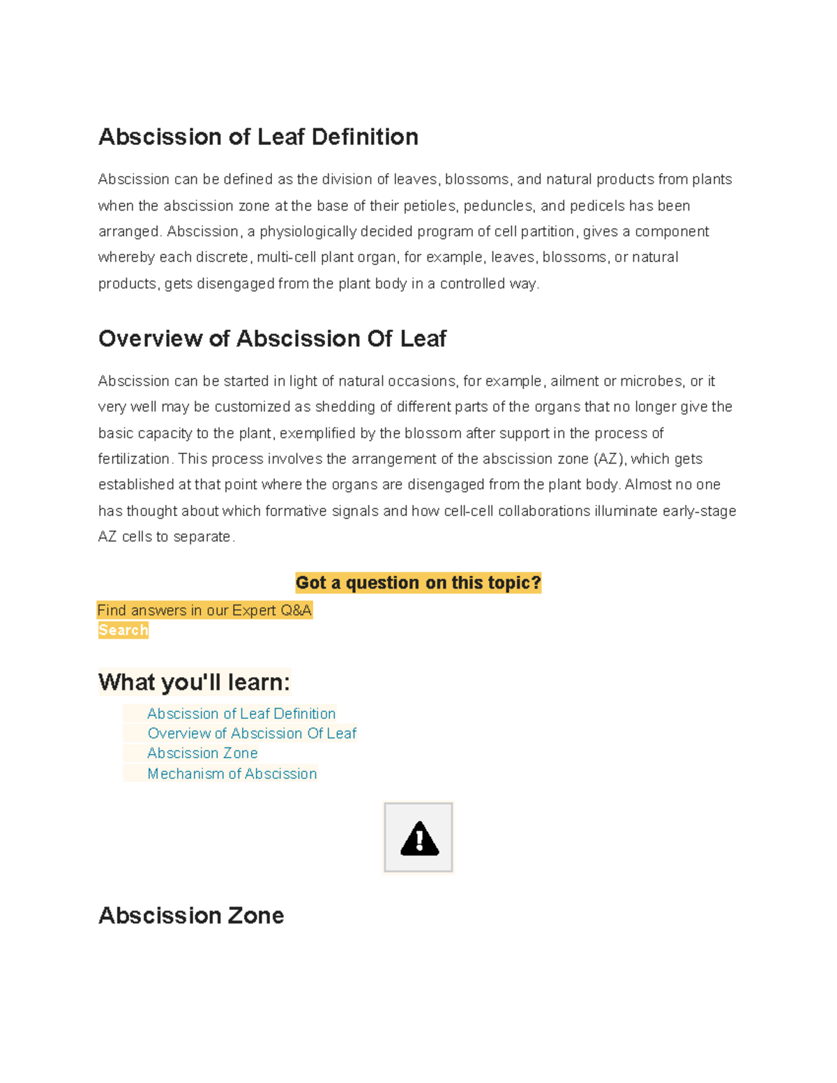 Biology (22) - Abscission of Leaf Definition Abscission can be defined ...