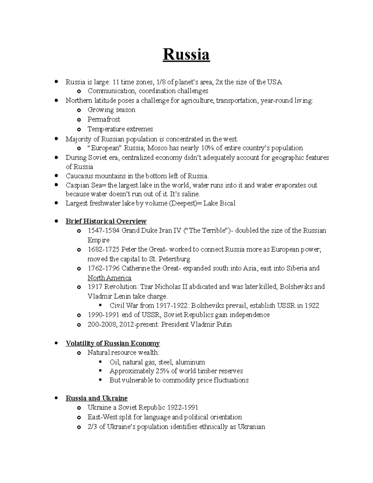 8.) Russia - Notes on the geography, climate, weather and religion of ...