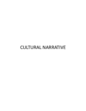 Cultural Narrative Outline - Cultural Narrative I. Introduction A ...