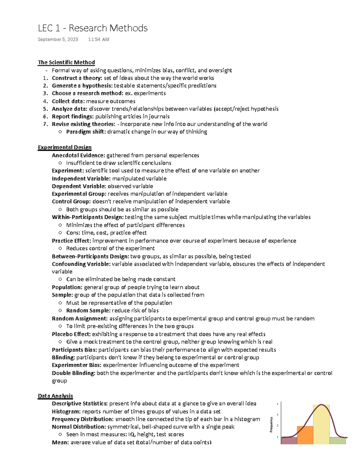 PSYCH 1X03 Research Methods Modules Notes - The Scientific Method ...
