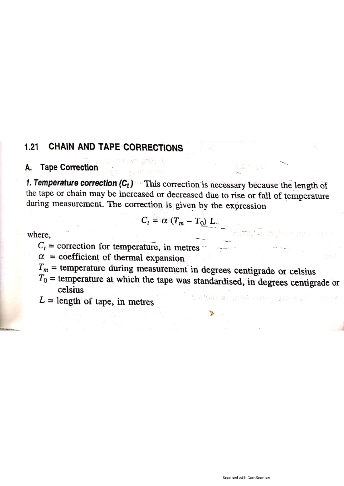Numericals on tape correction - Civil engineering - Studocu