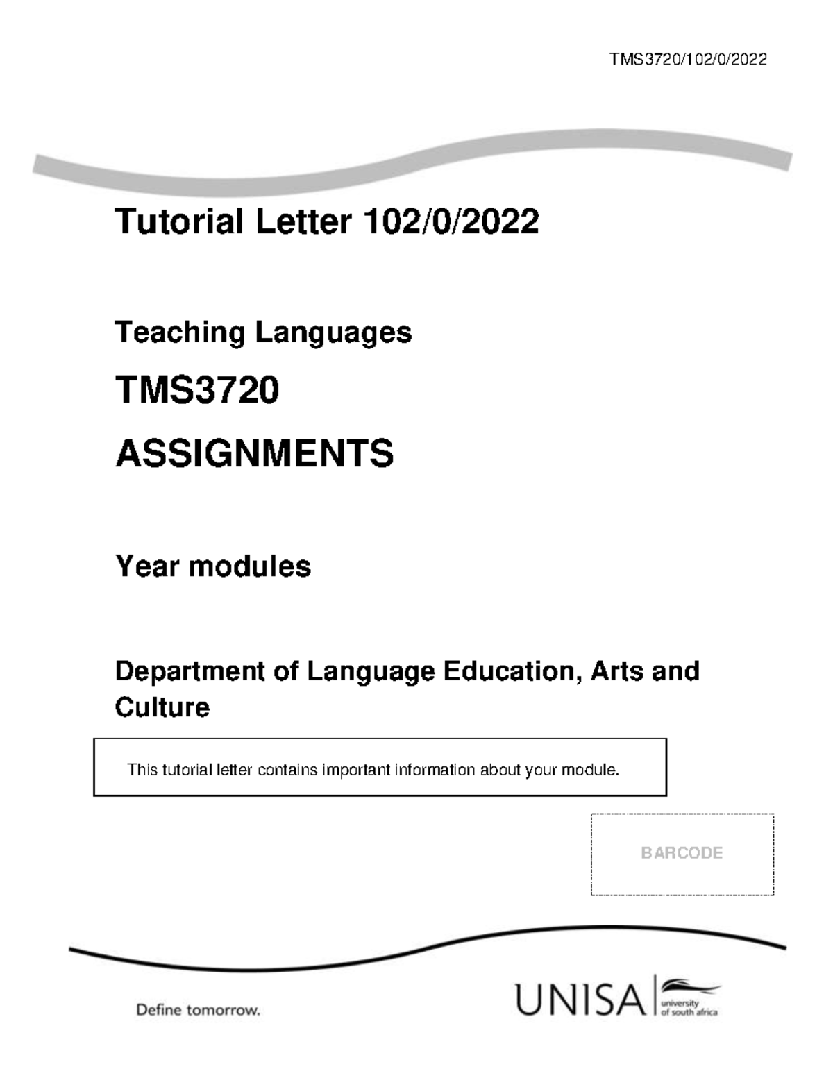 102 2022 0 b - Tutorial letter - TMS3720/102/0/ Tutorial Letter 102/0 ...