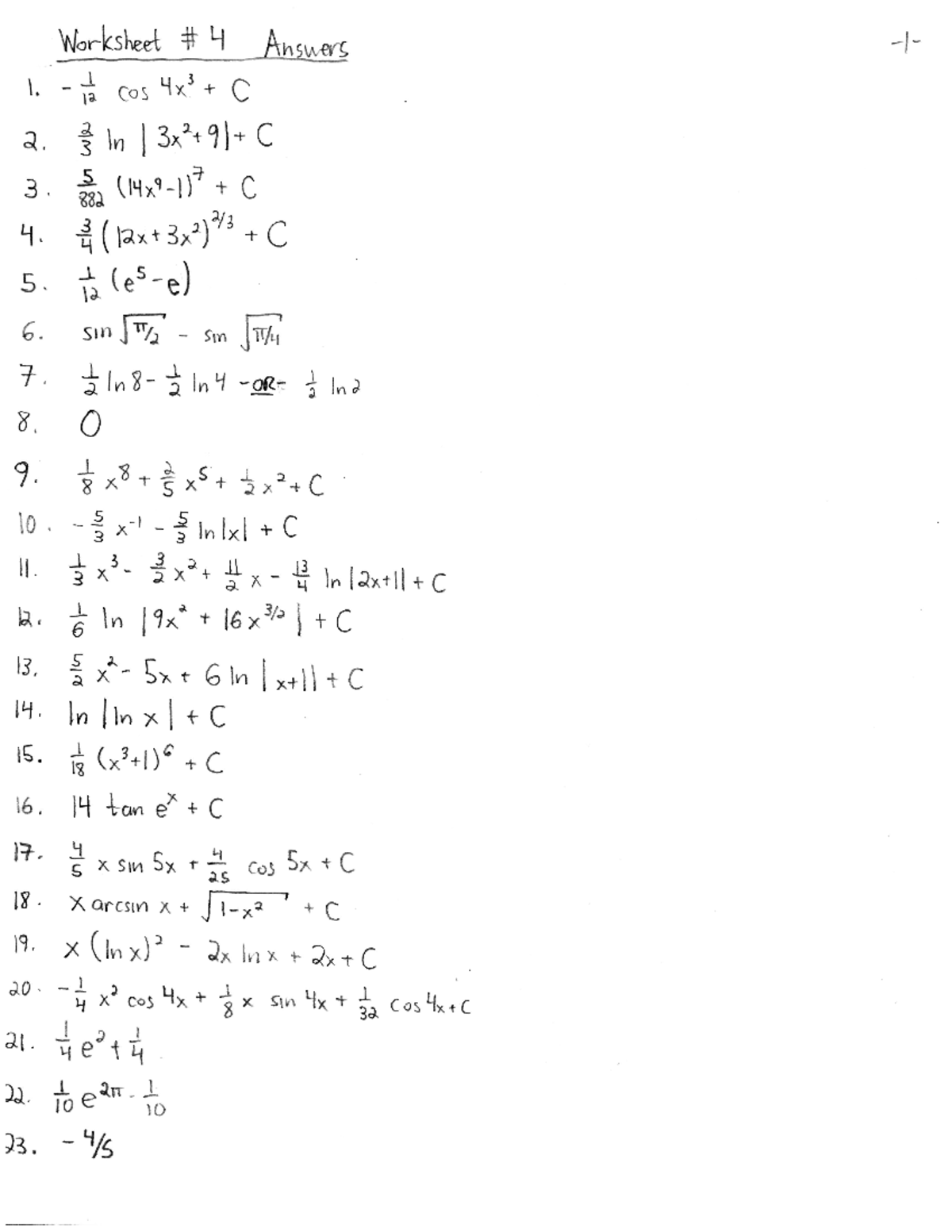 Seminar assignments - Worksheet 4 - with solutions - Worksheet #4 ...