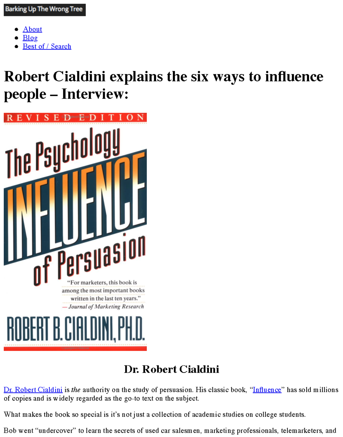 Psychology - Robert Cialdini explains the six ways to influence people ...