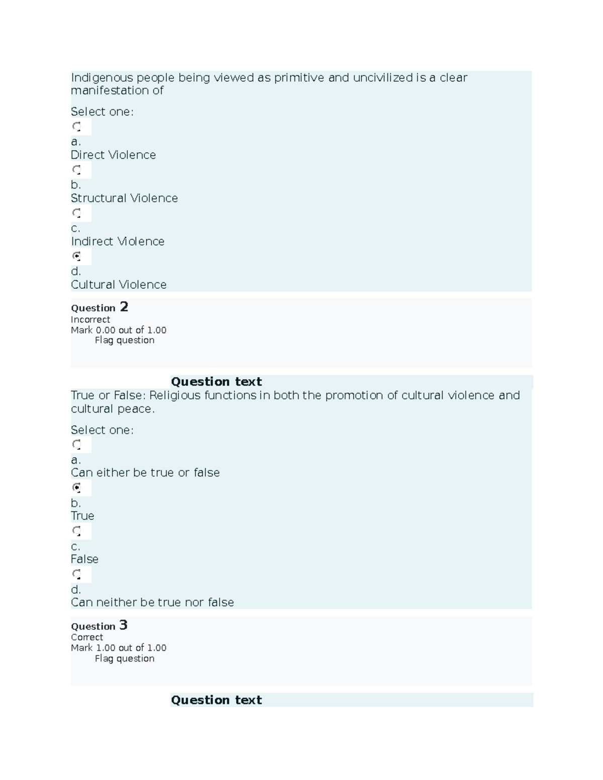 World religions quiz 1 - Indigenous people being viewed as primitive ...