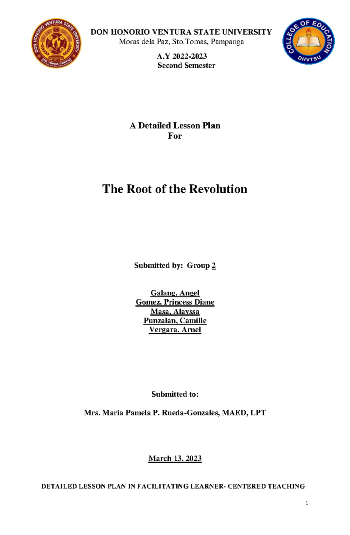 Teach ELEM GR2 Revisedd - DON HONORIO VENTURA STATE UNIVERSITY Moras ...