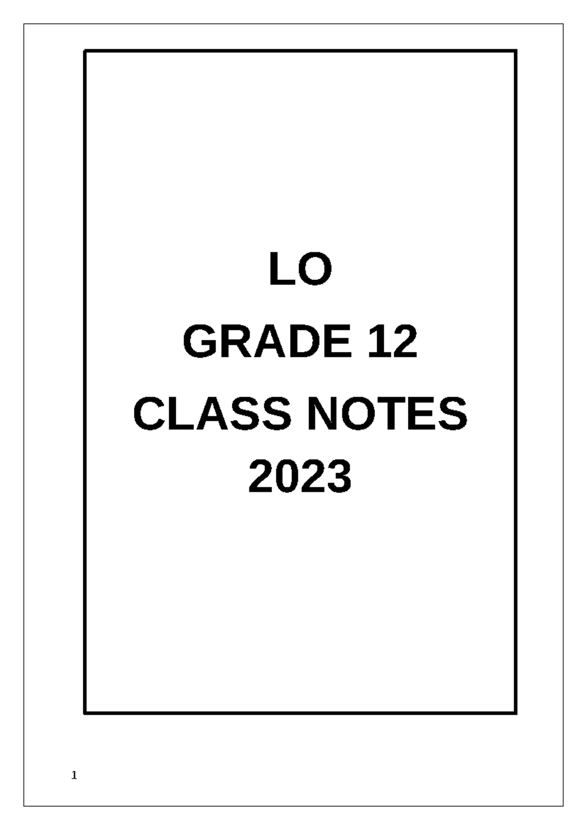 2023 LO Exam Notes - Summary Life Skills FP - LO GRADE 12 CLASS NOTES ...