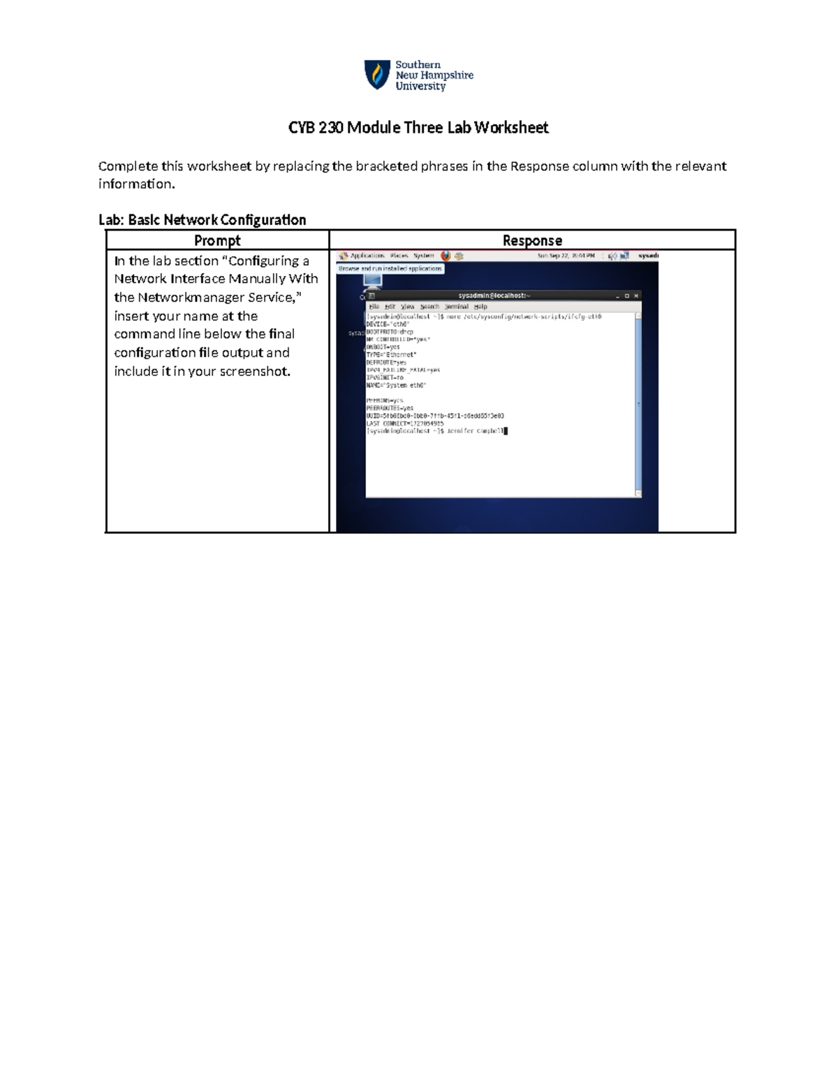 Module Three Lab Worksheet - CYB 230 Module Three Lab Worksheet ...