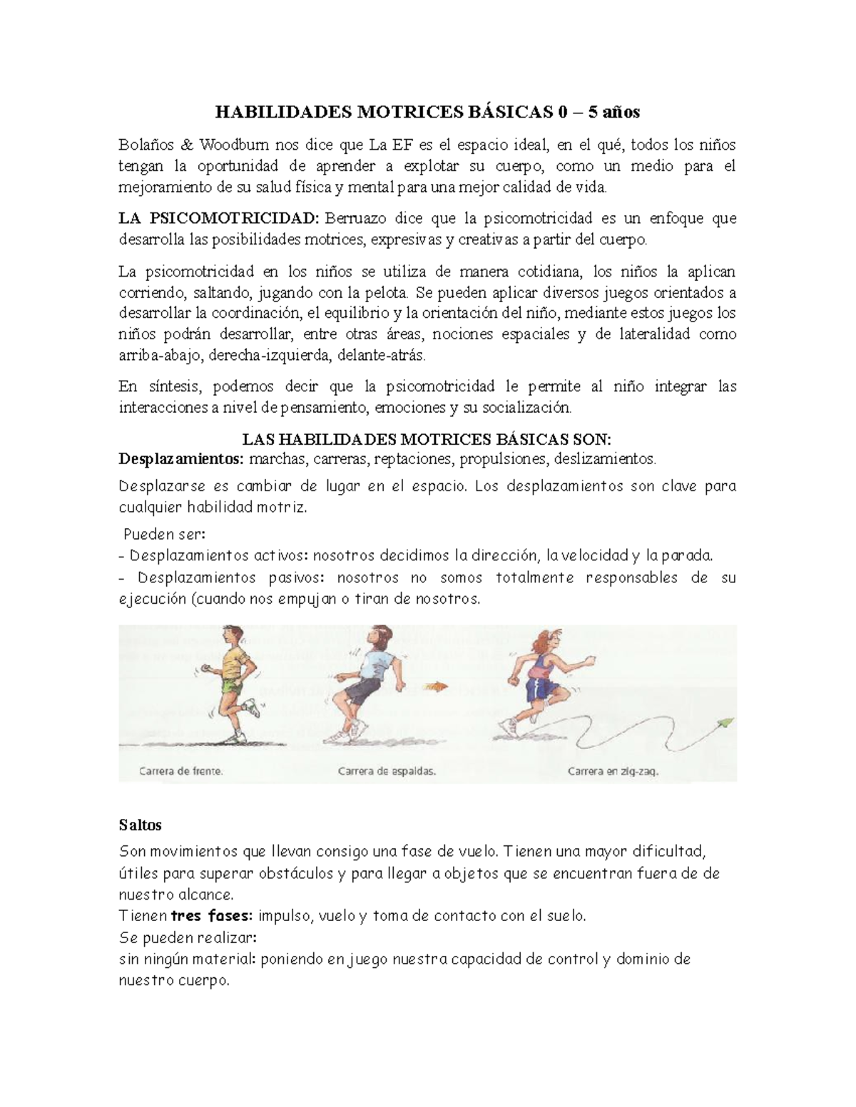 Habilidades Motrices Básicas 0 - HABILIDADES MOTRICES BÁSICAS 0 – 5 años Bolaños & Woodburn nos ...