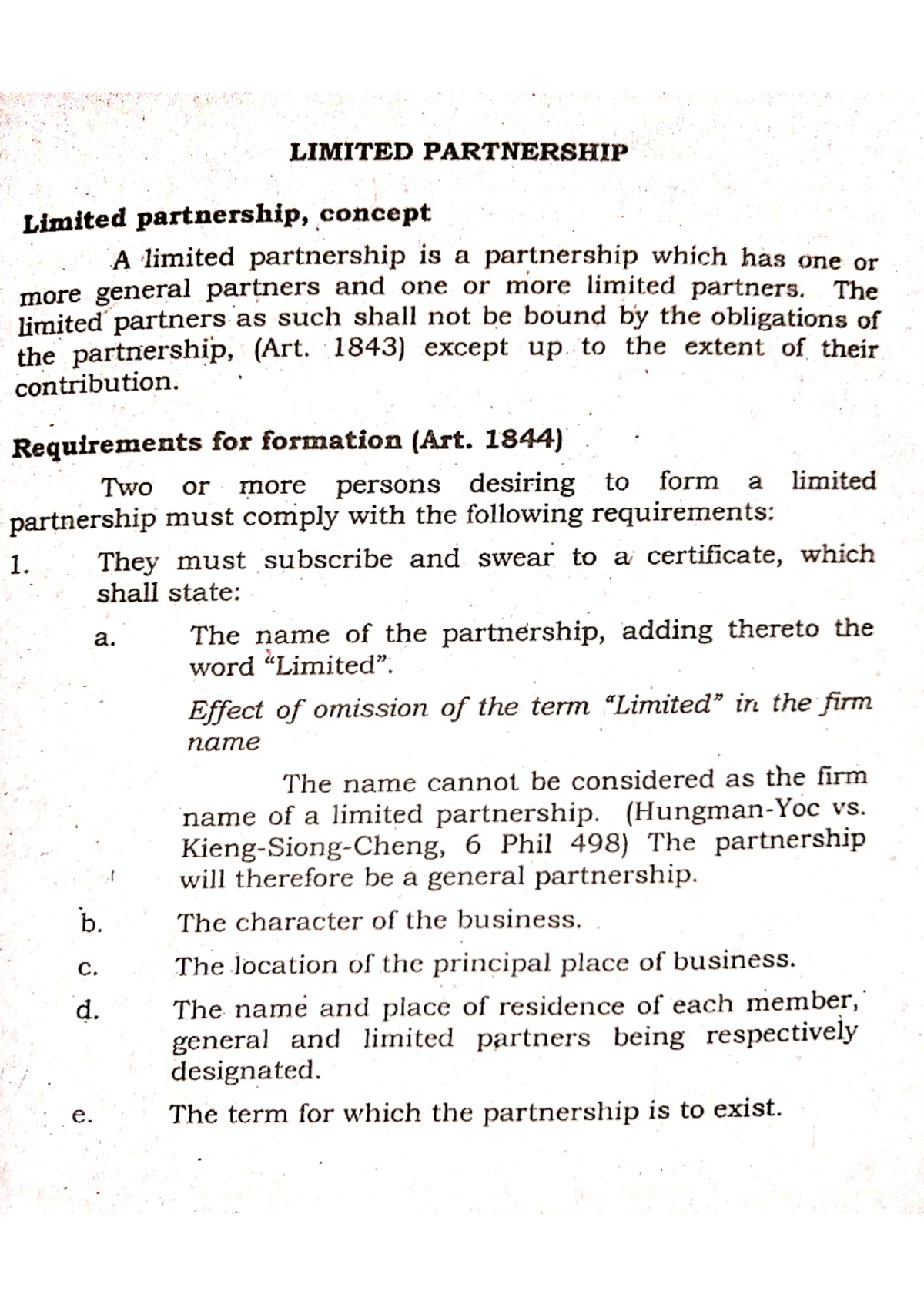 Partnership - notes for studying - Accountancy - WMSU - Studocu
