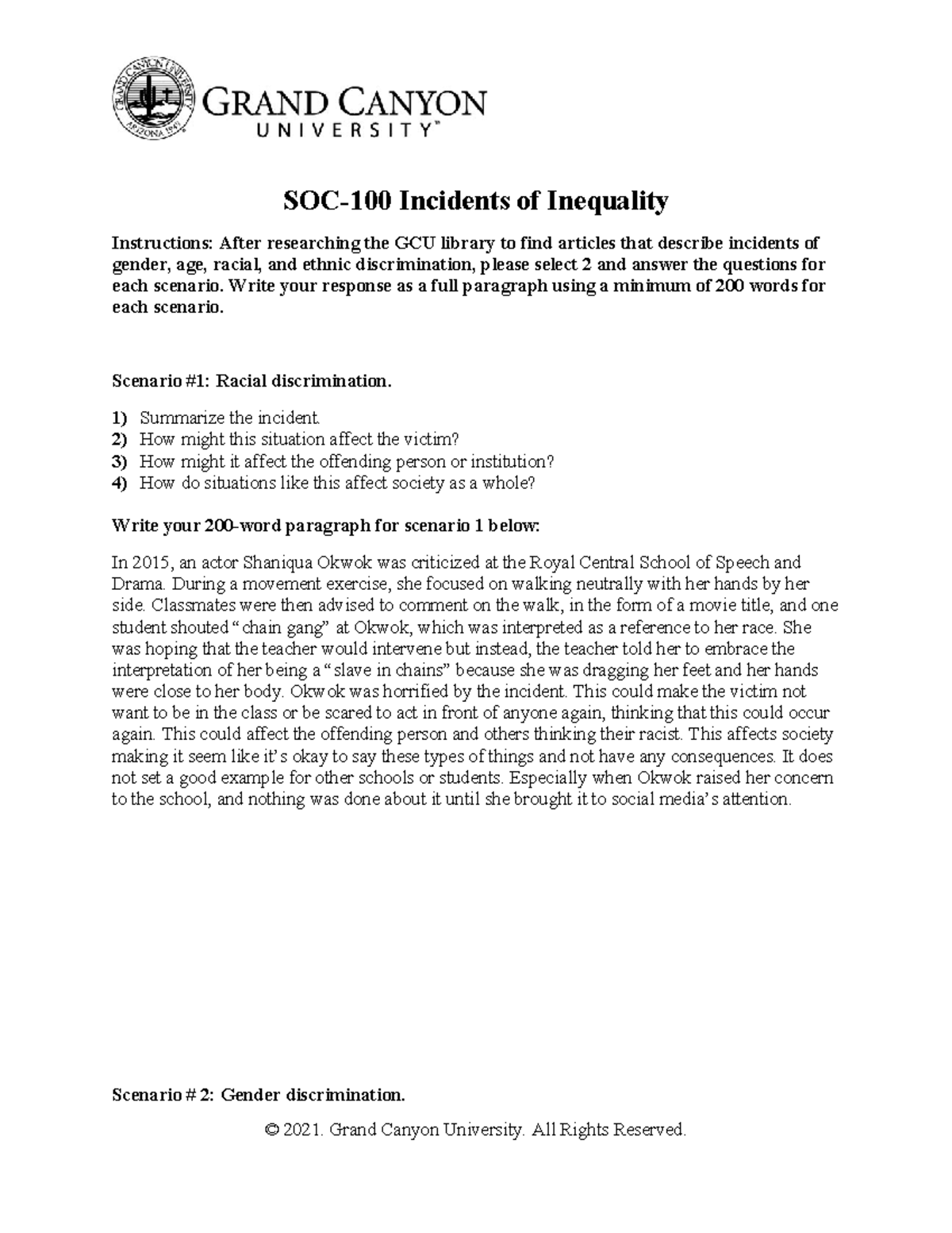 SOC-100 Incidentsof Inequality - SOC-100 Incidents of Inequality ...