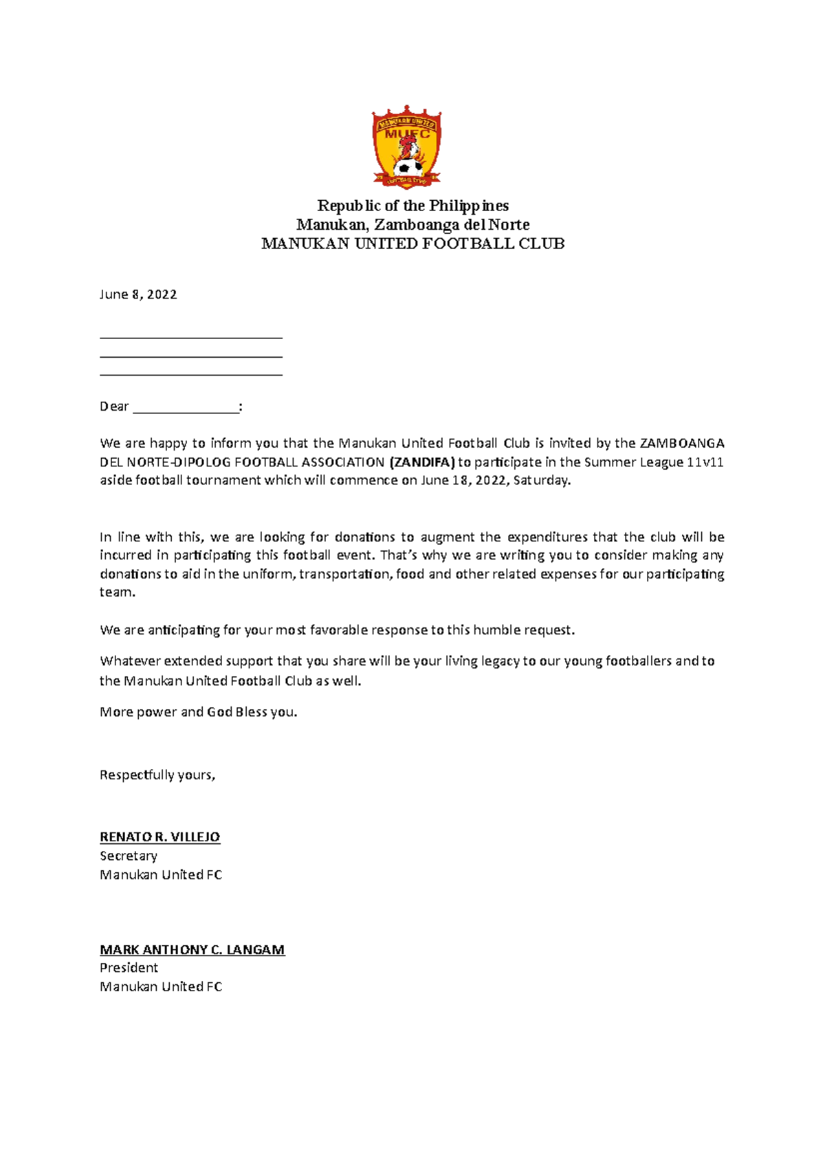 Solicitation summer - Republic of the Philippines Manukan, Zamboanga ...