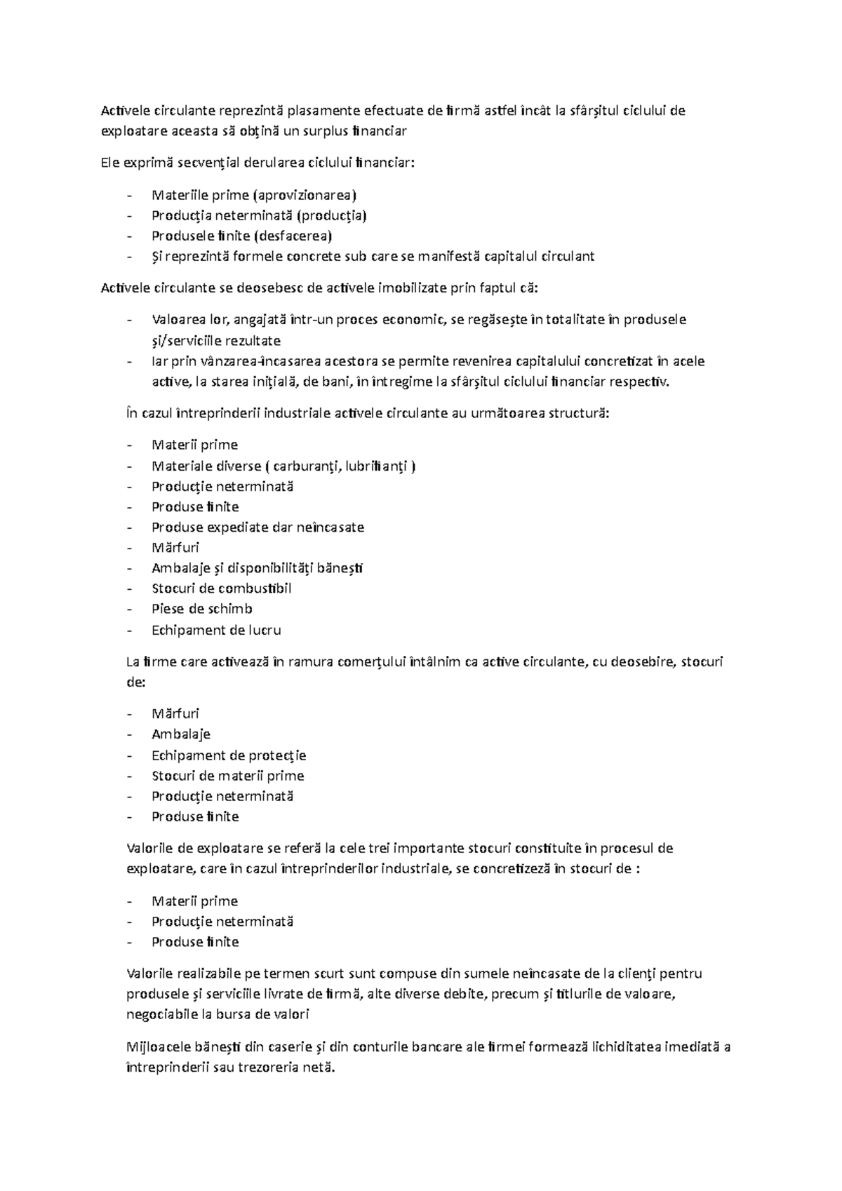 Cap6 Finantele Intreprinderii - Activele circulante reprezintă ...