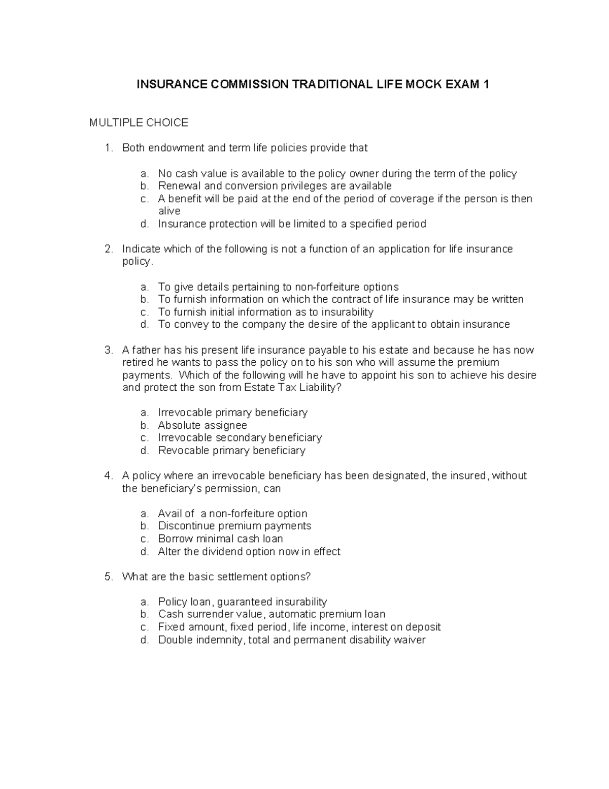 Pdfcoffee - gsdgsfhfghdfghfg - INSURANCE COMMISSION TRADITIONAL LIFE ...