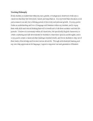 Clinical Experience Pedagogy Portfolio- Reflection on Teaching - 1 ...