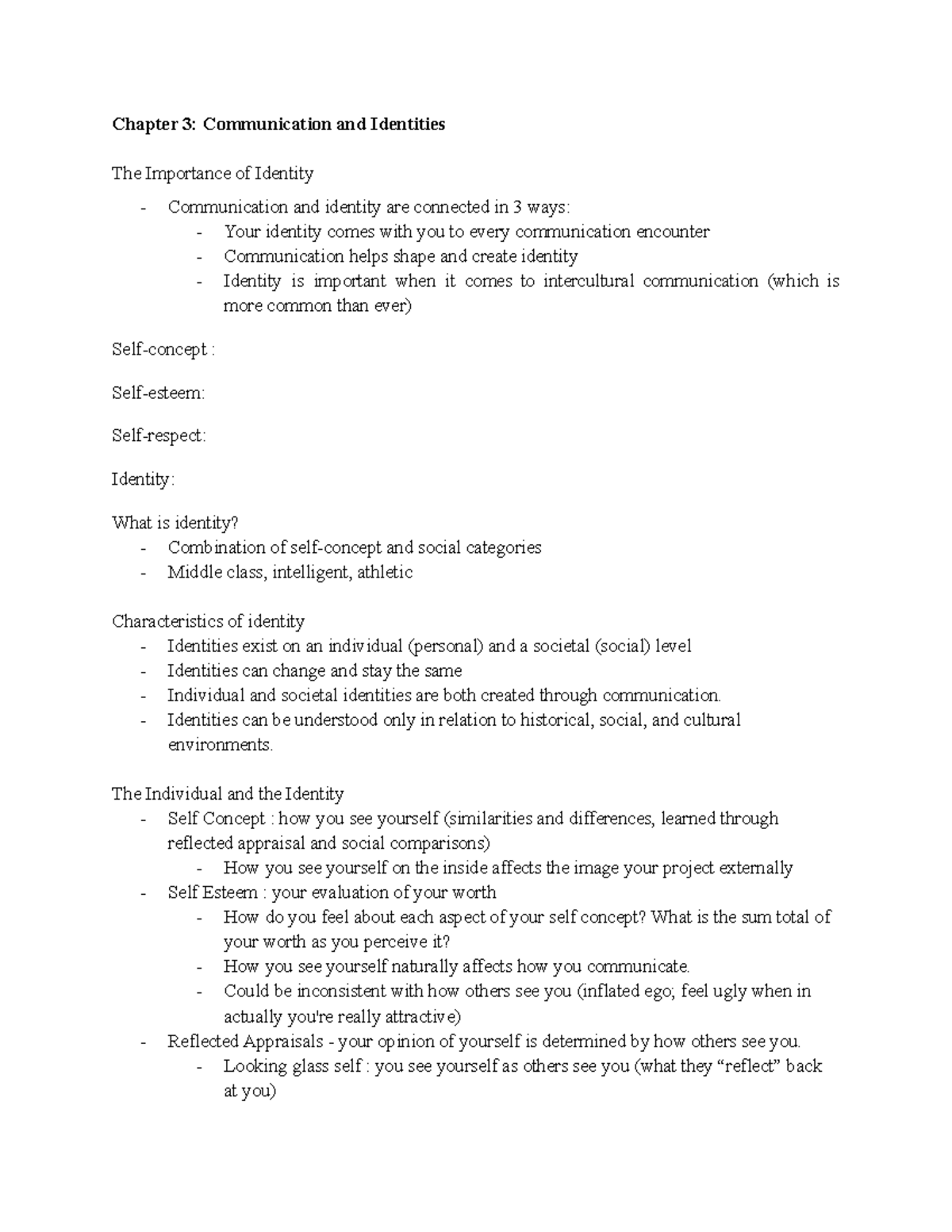 Chapter 3 Communication And Identities Chapter 3 Communication And