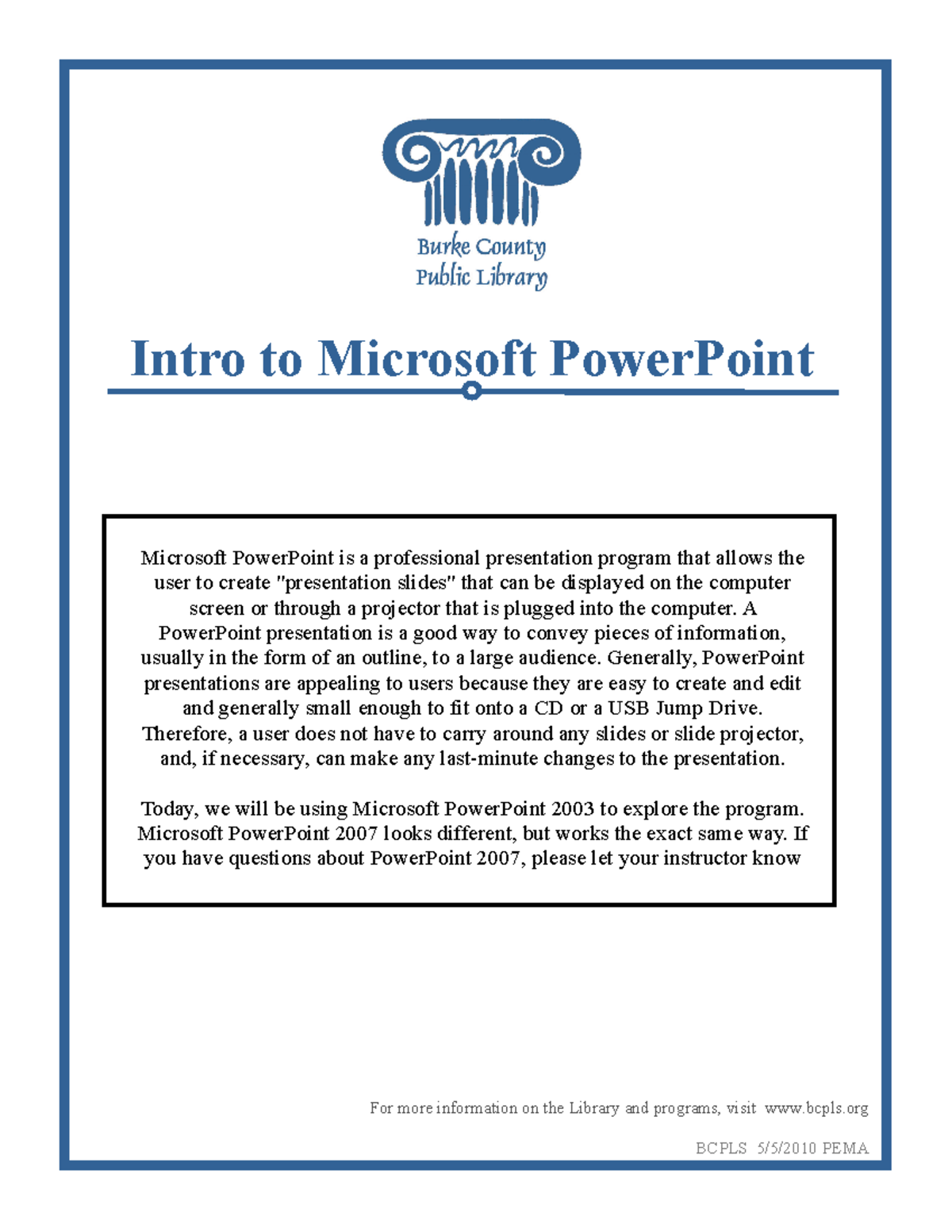 Power Point 101 Presentation - Intro to Microsoft PowerPoint Microsoft ...