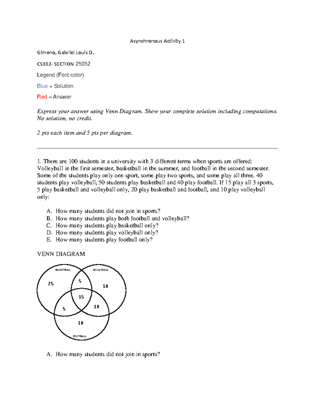 Asynchronous Activity 1 (Gimeno) - BASKETBALL VOLLEYBALL FOOTBALL 25 10 ...