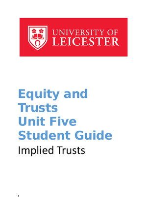 Unit 2 The Three Certainties, Powers, and other Gifts 2022 - Equity and Trusts 2022/3 LW3370 and ...