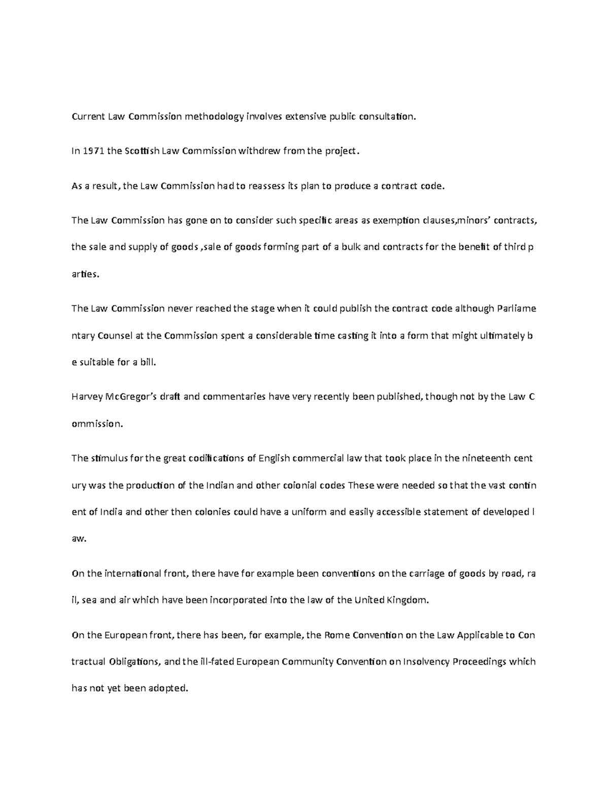 Commercial - My coursework - Current Law Commission methodology ...