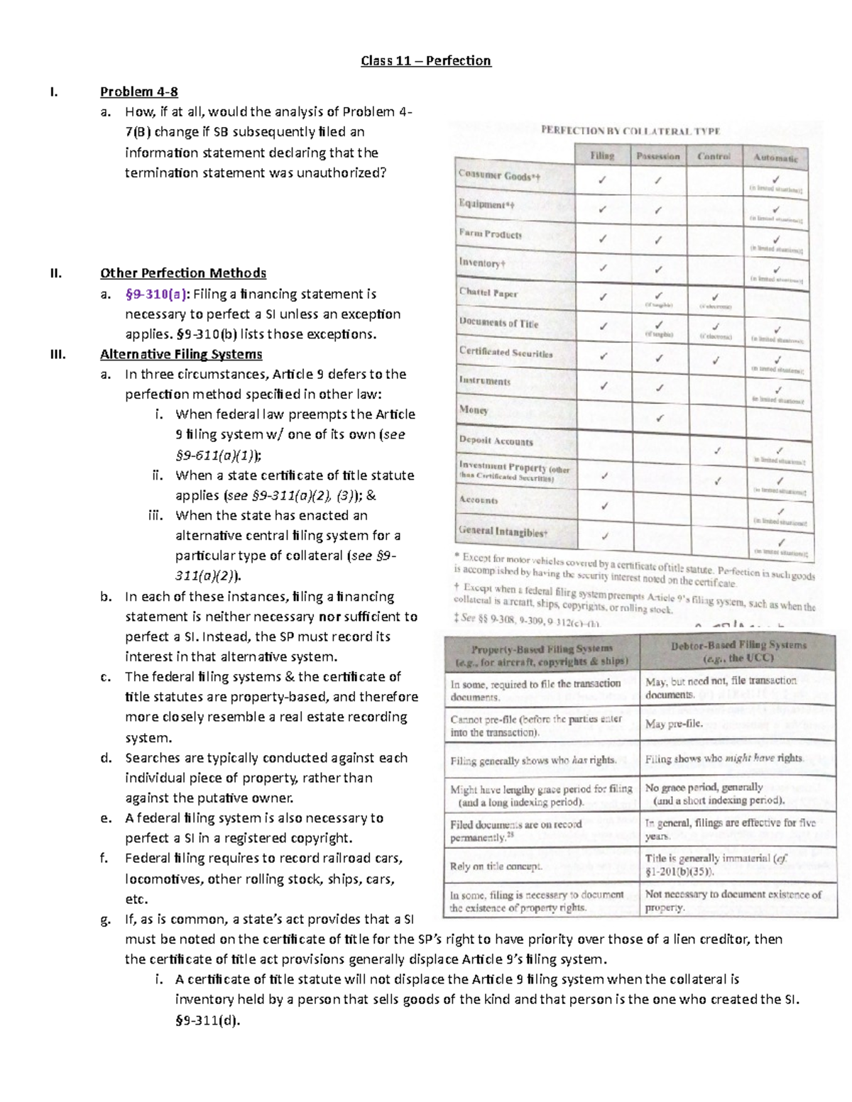 Class 11 – Perfection - Class 11 – Perfection I. Problem 4- a. How, if ...