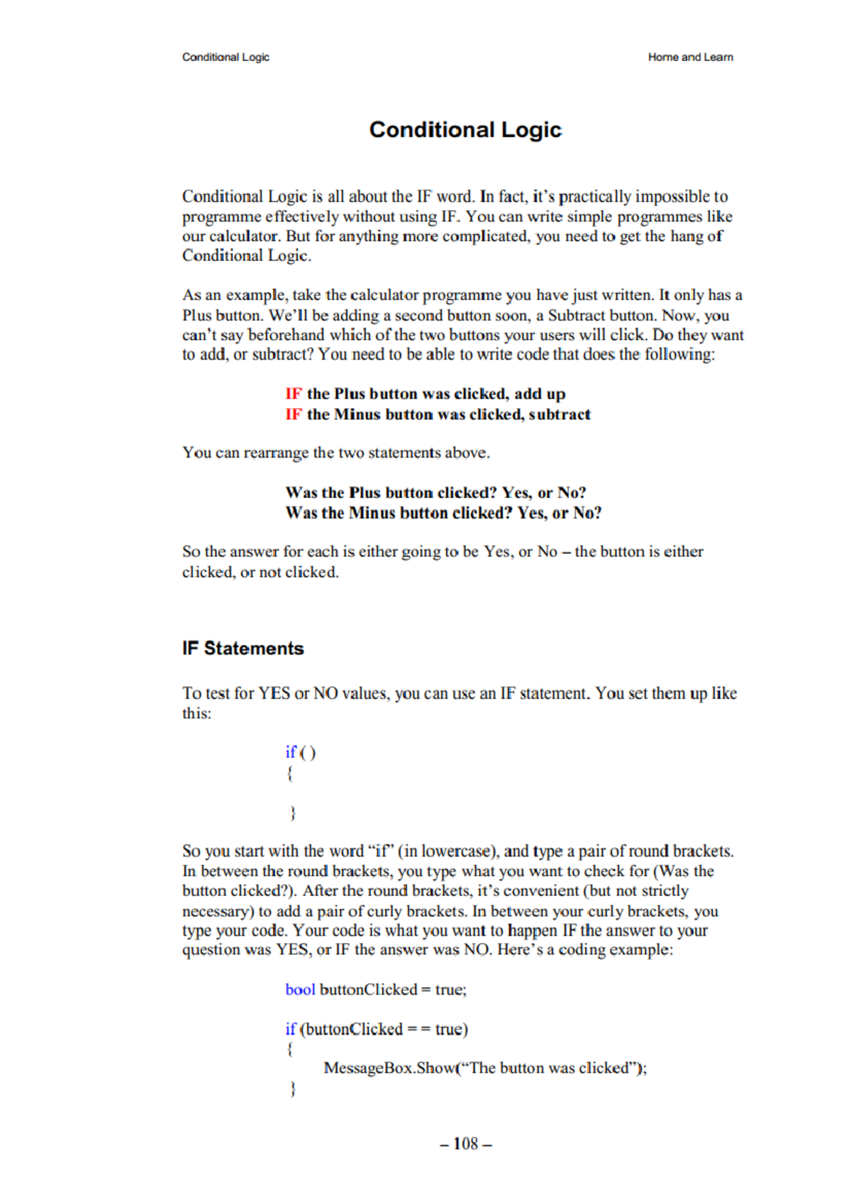 Conditional logic C#i - Software Development Life Cycle - Studocu