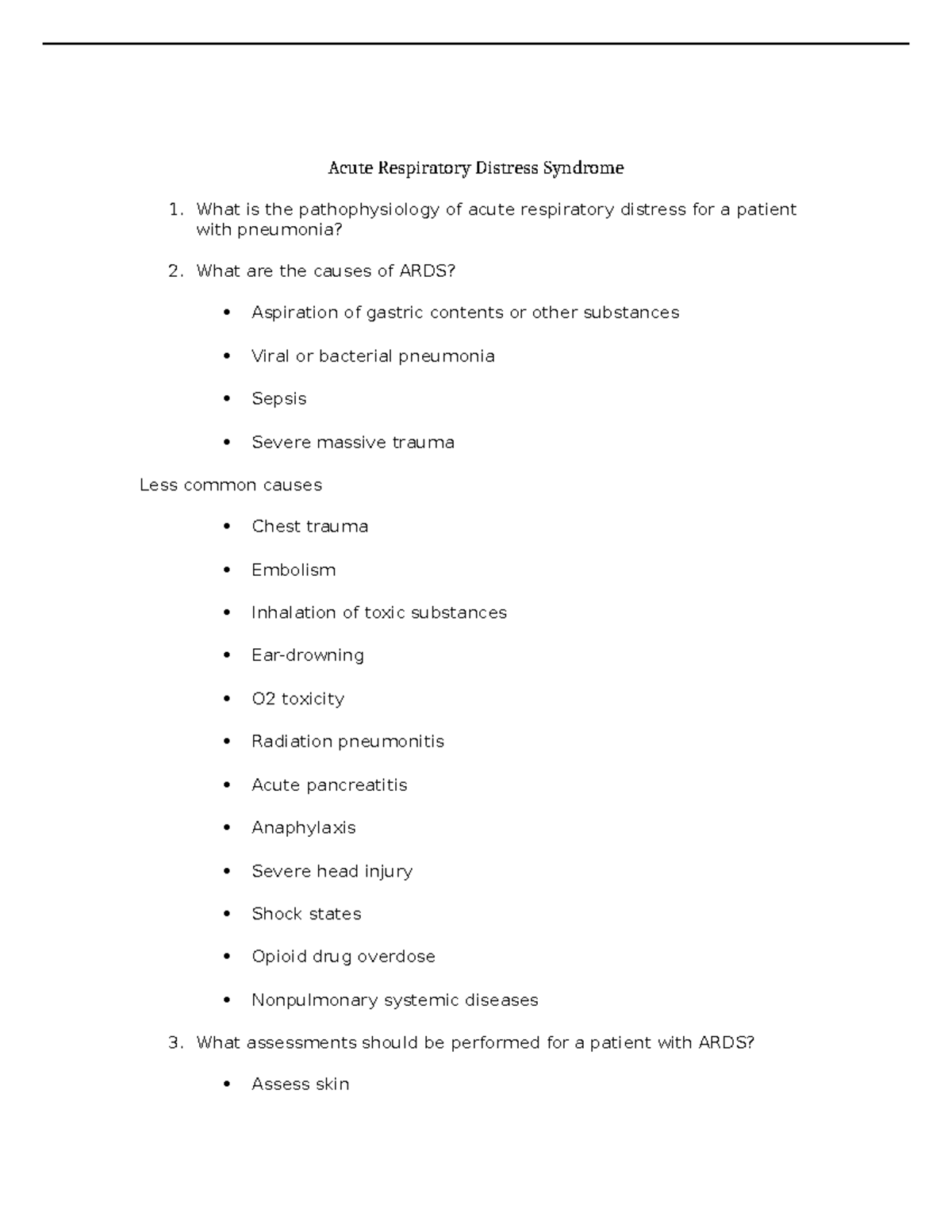ARDS simulation - Acute Respiratory Distress Syndrome What is the ...