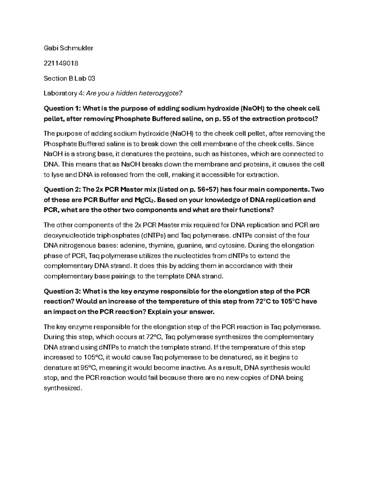 Lab 4 - lab 4 lab assignmement - Gabi Schmukler 221149018 Section B Lab ...