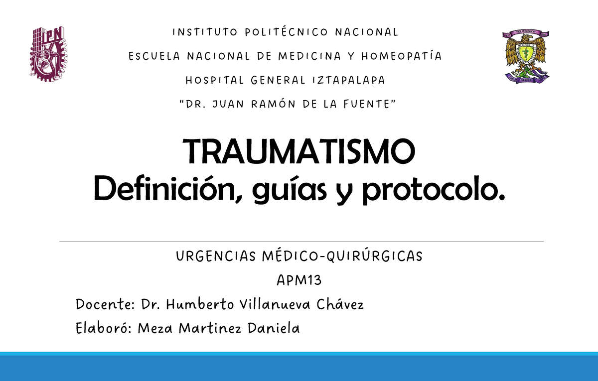 Traumatismo gu Ã a y protocolo ATLS - TRAUMATISMO Definición, guías y ...