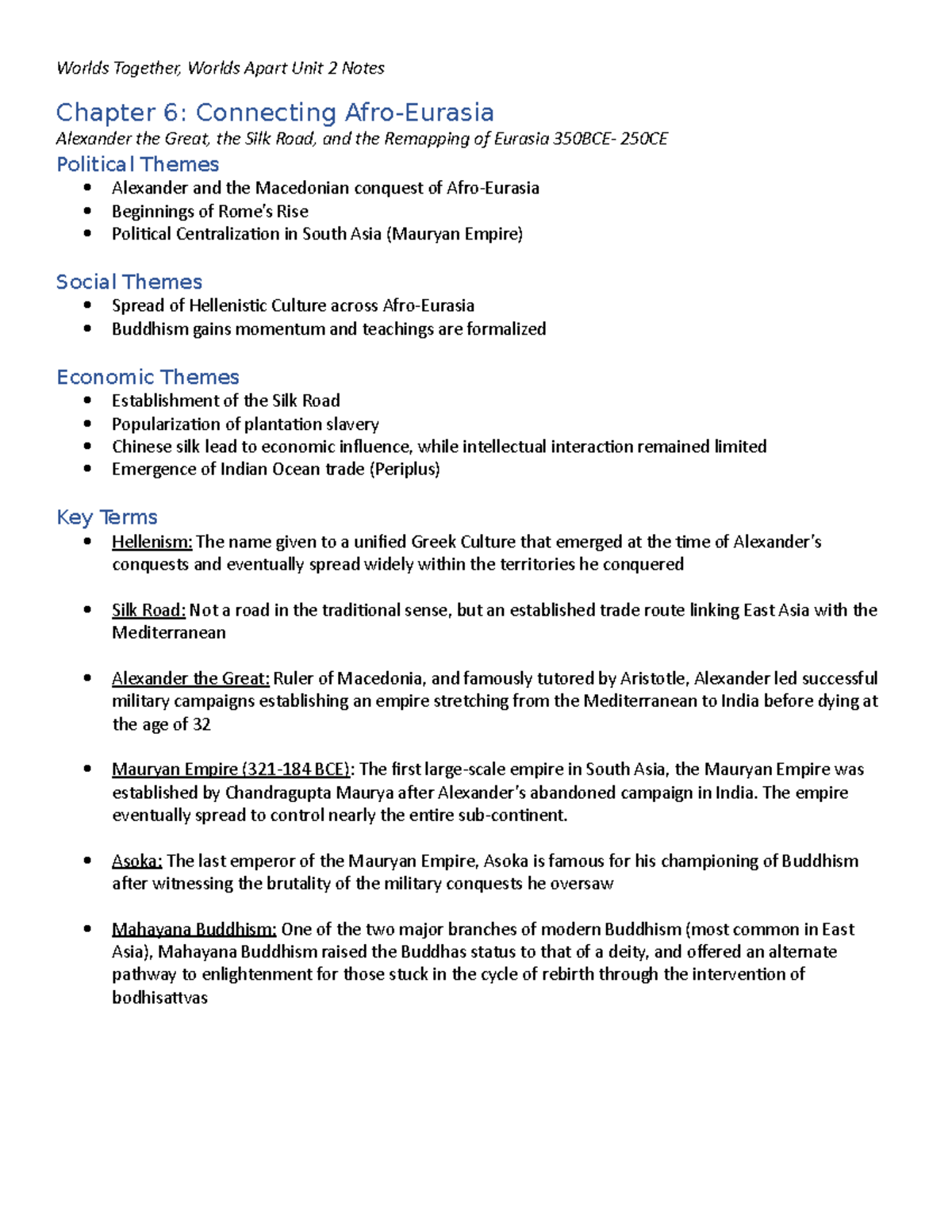 World History Notes Unit 2 - Worlds Together, Worlds Apart Unit 2 Notes ...
