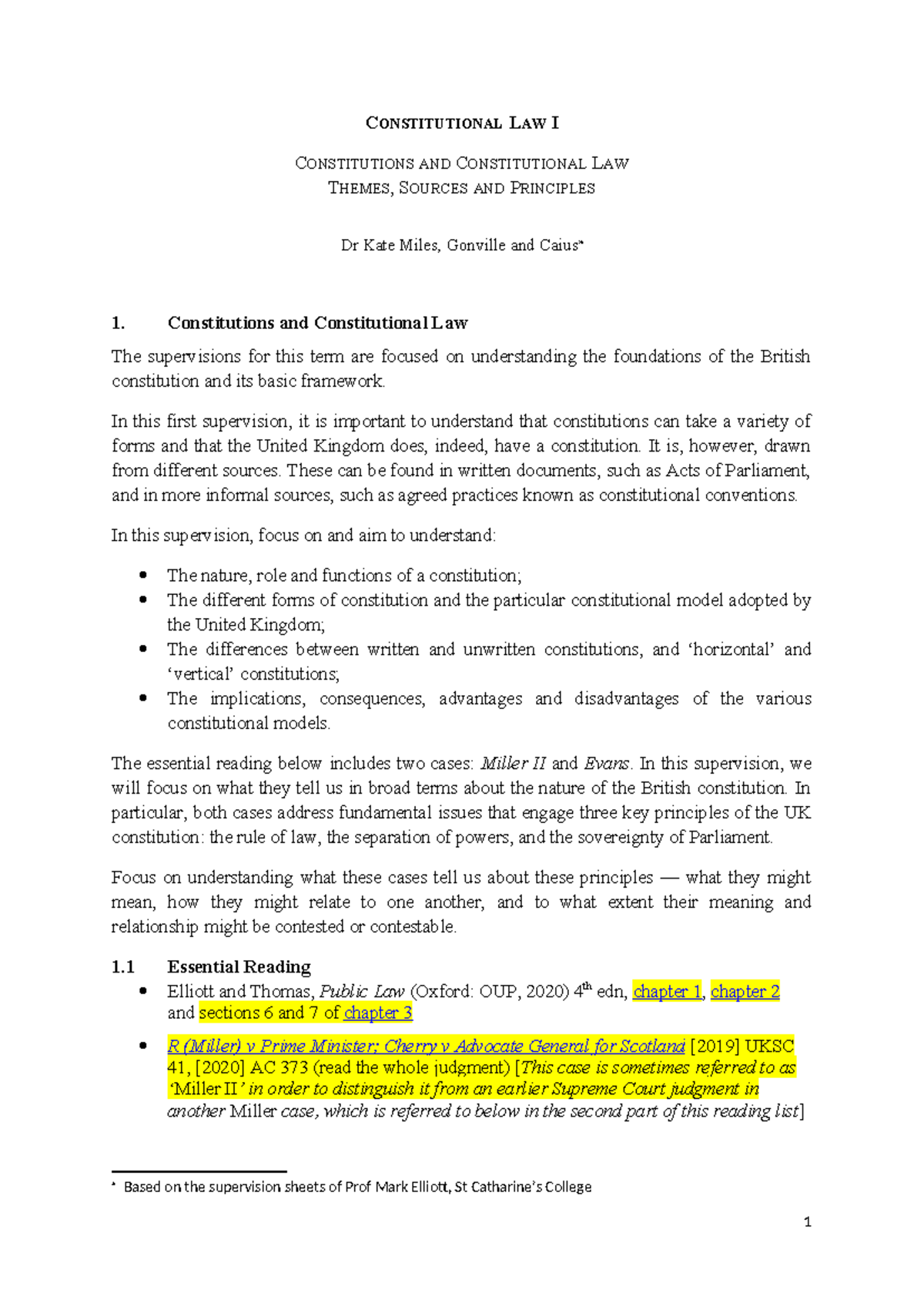 Constitutional Supo 1 - CONSTITUTIONAL LAW I CONSTITUTIONS AND ...