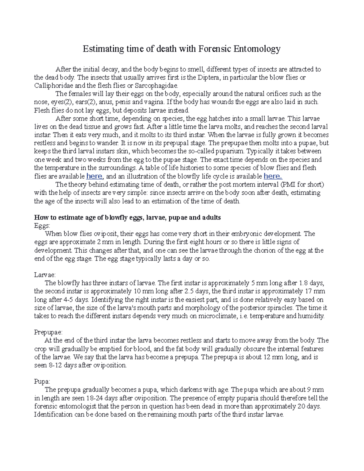 3 Time of Death - time - Estimating time of death with Forensic ...