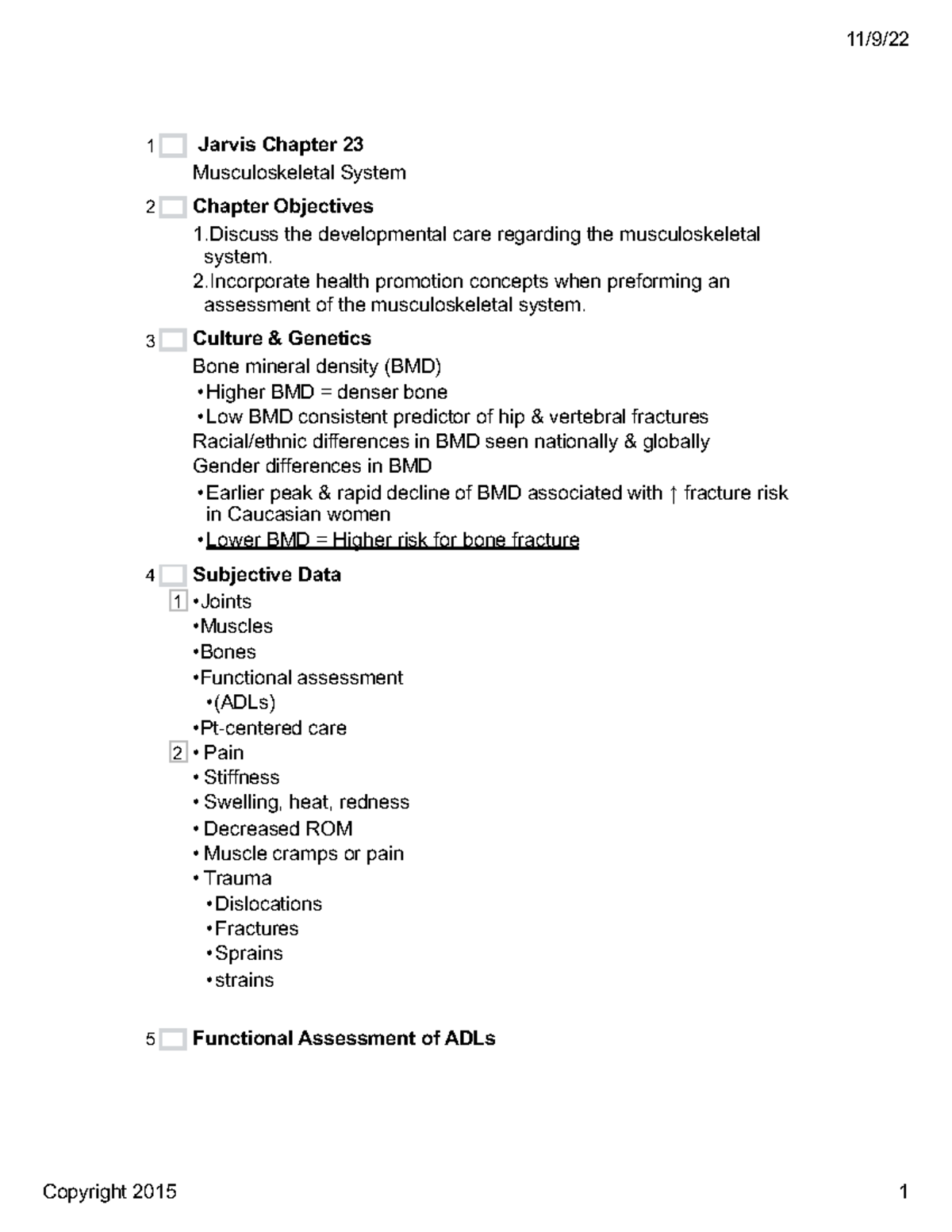 Musculoskeletal System - Jarvis Chapter 23 Musculoskeletal System ...