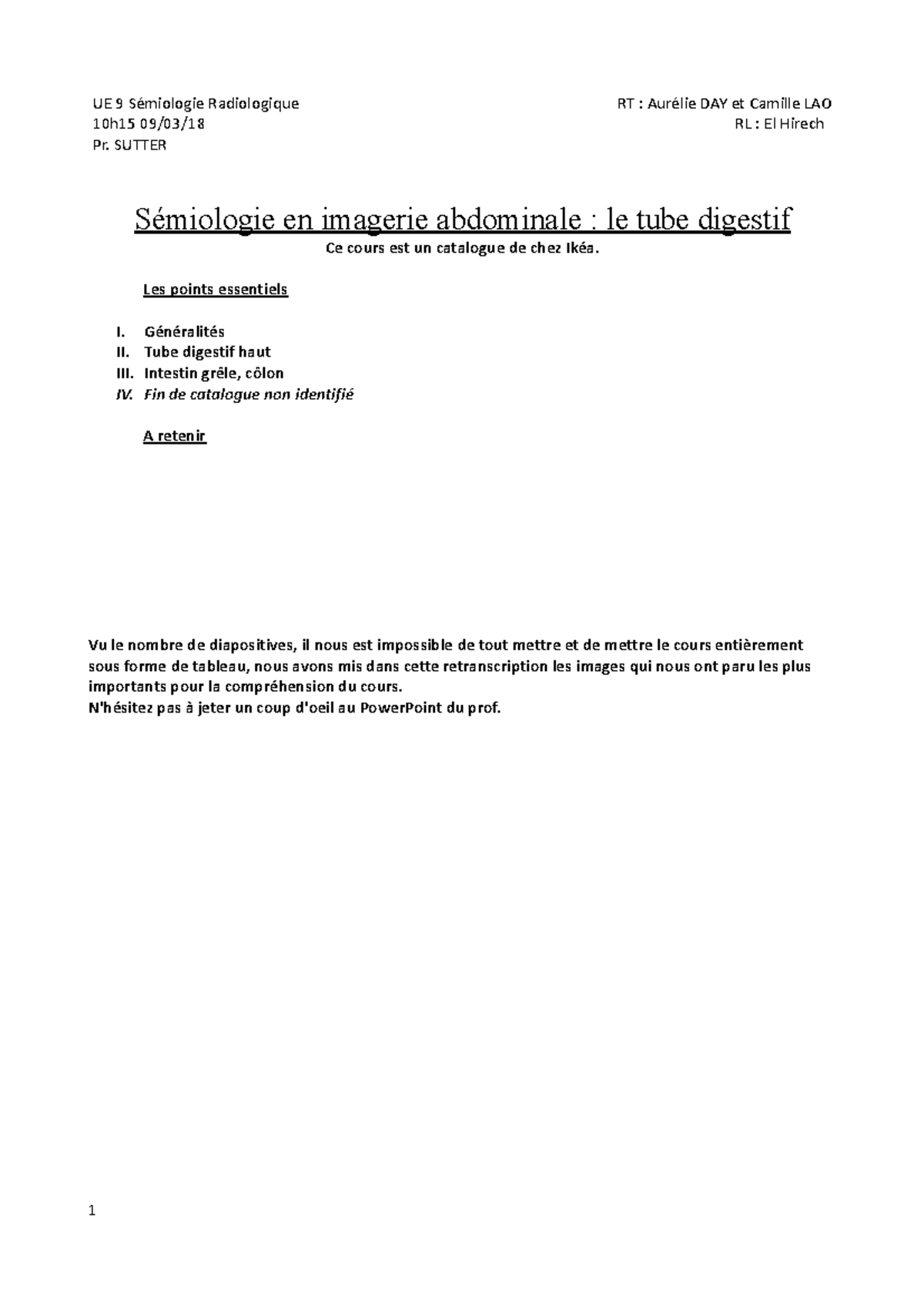 UE9 Sémio-Rad 10h15 09-03-18 - Warning: TT: undefined function: 32 UE 9 Sémiologie Radiologique ...