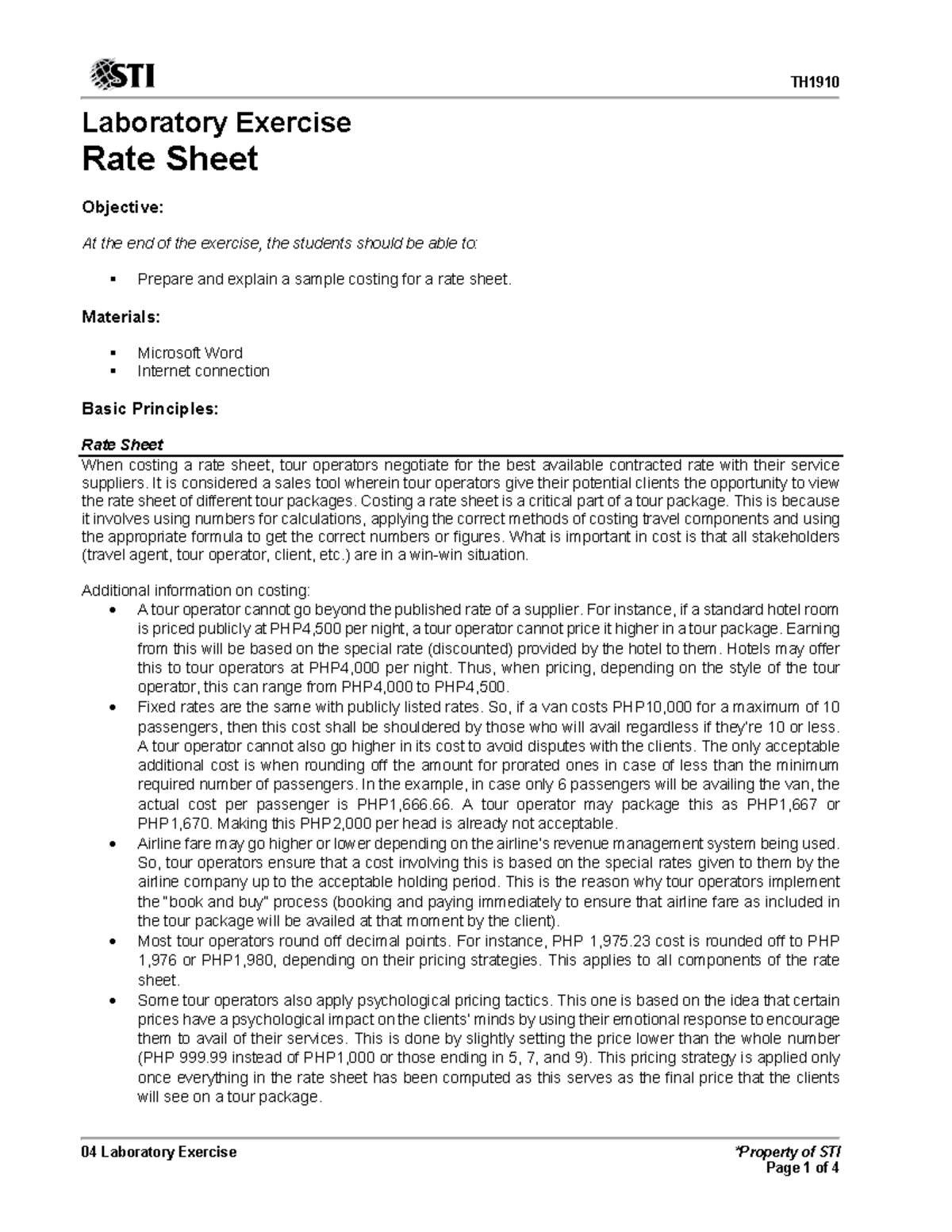 04 Laboratory Exercise 1(4)-unlocked - 04 Laboratory Exercise *Property ...