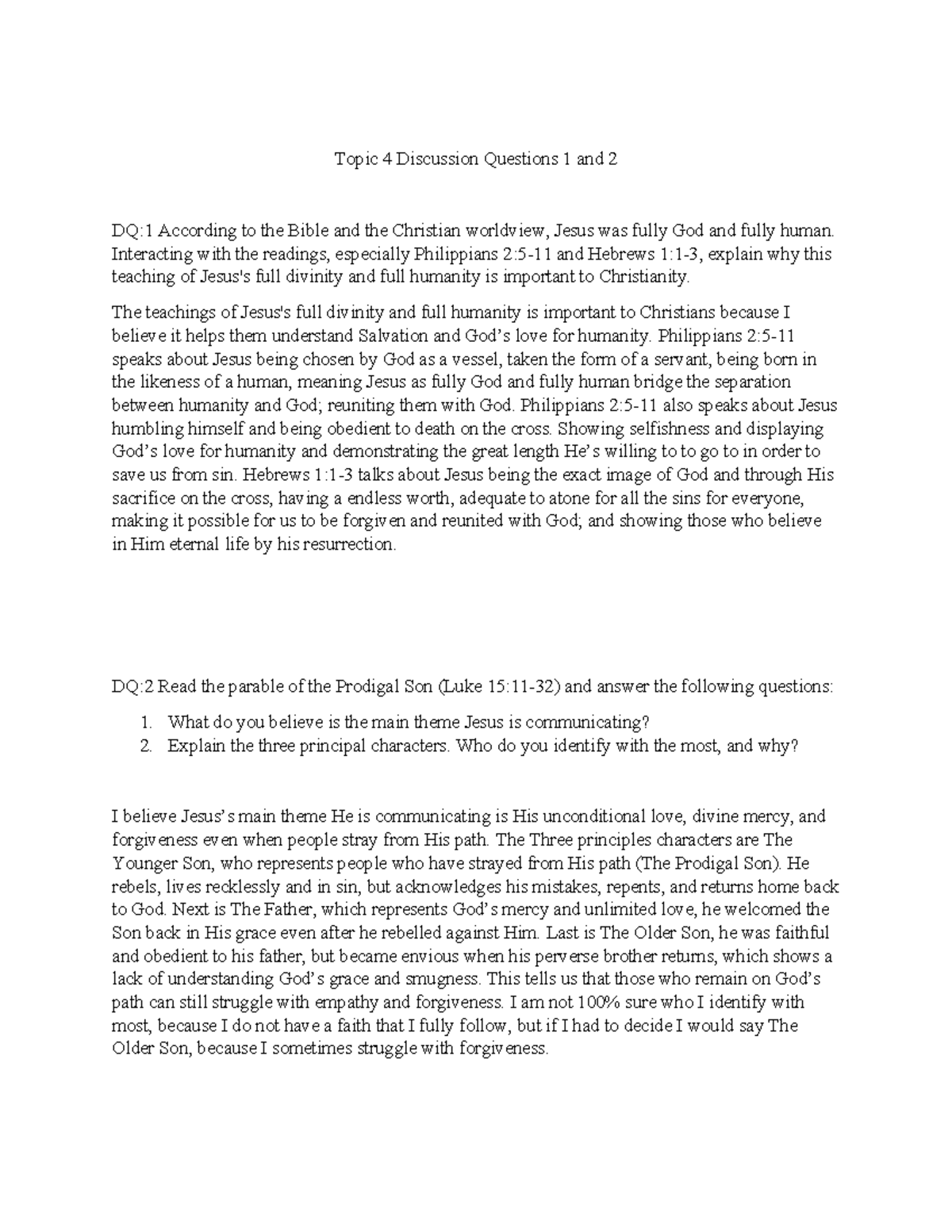 T4 DQ 1 and 2 - 5/5 received on both questions. - Topic 4 Discussion ...