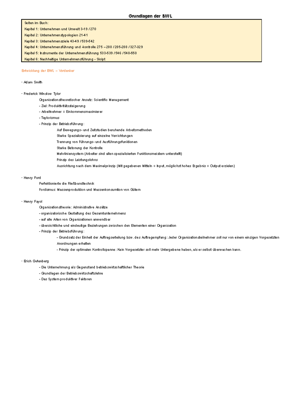 Zusammenfassung BWL - Warning: TT: undefined function: 3 Grundlagen der BWL Seiten im Buch ...