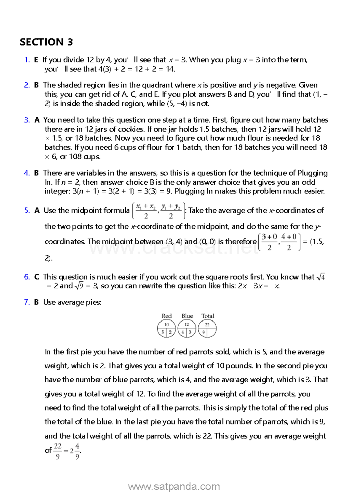 Sat math practice test 5 answers www - SECTION 3 E If you divide 12 by ...