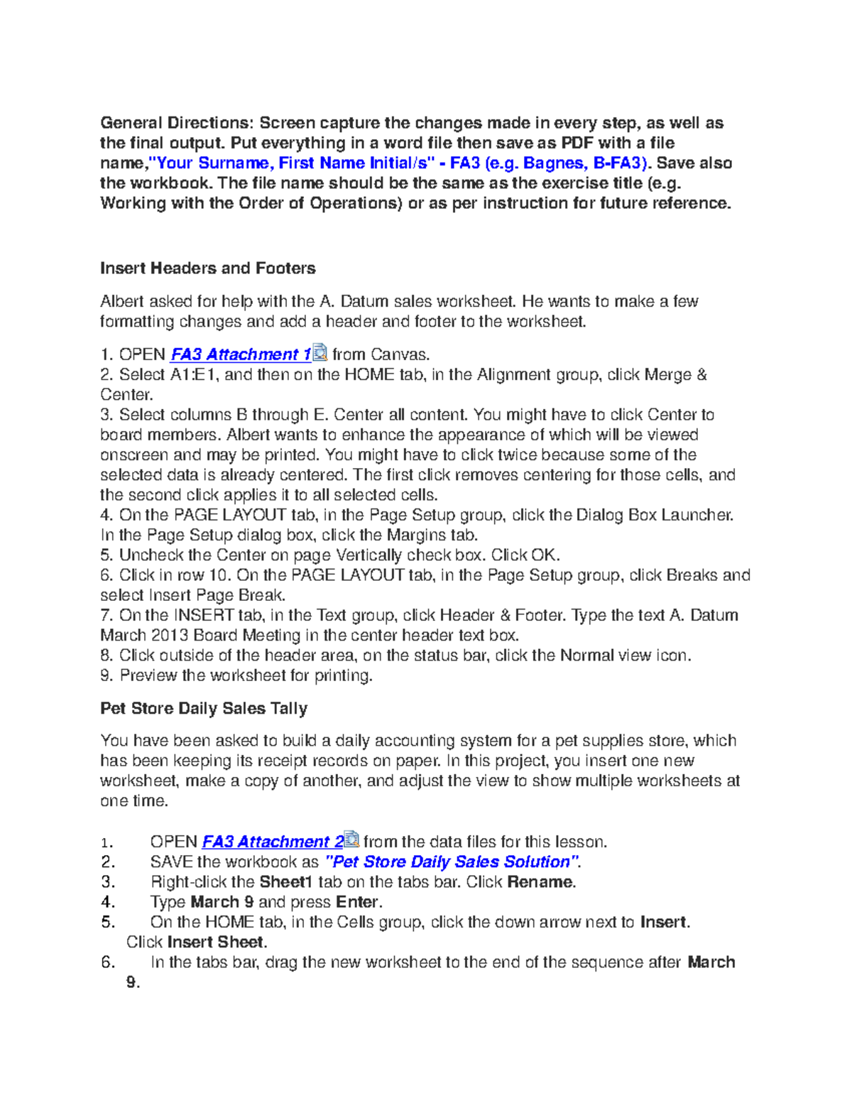 General Directions for Formative 3 - General Directions: Screen capture ...