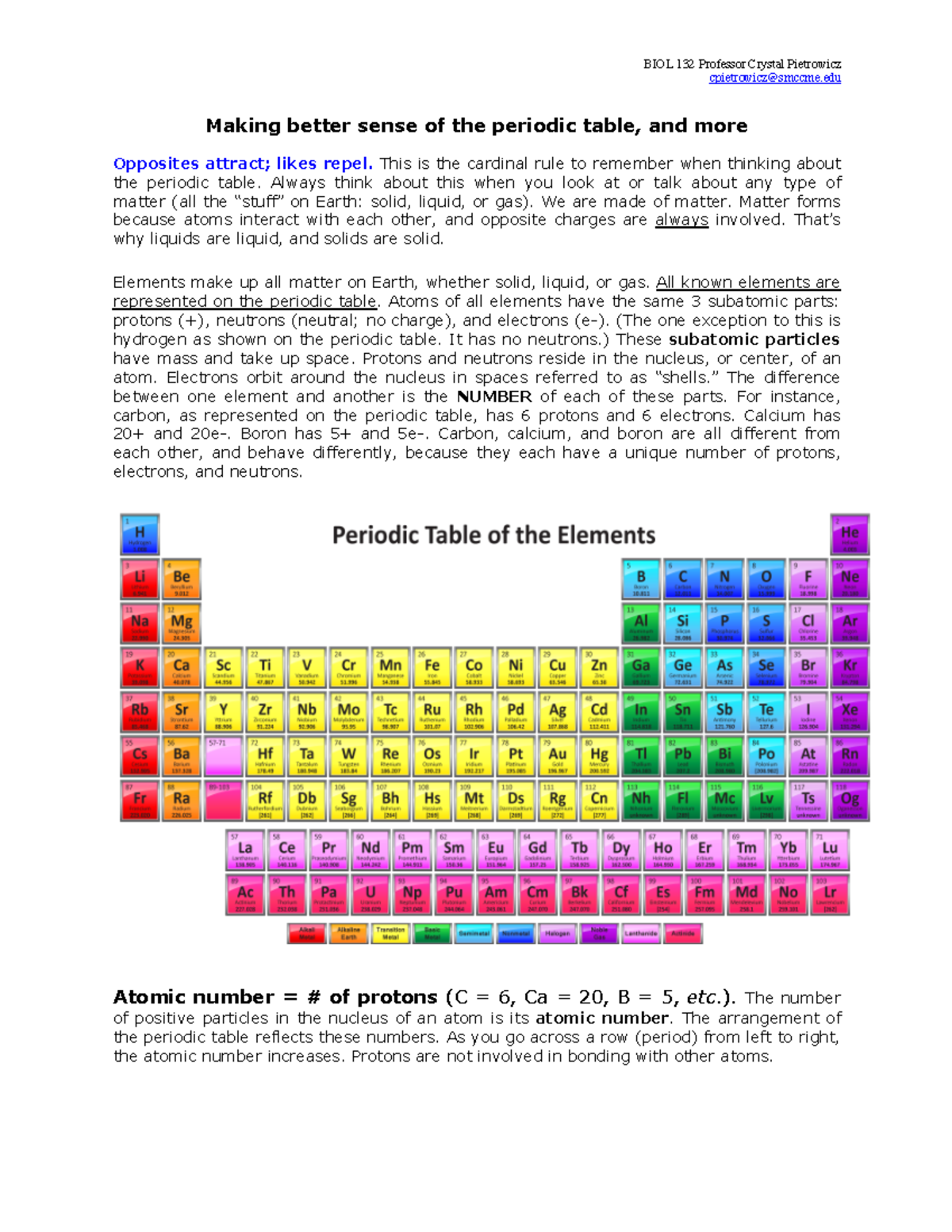 Making better sense of the periodic table, and more Fall 2022 ...