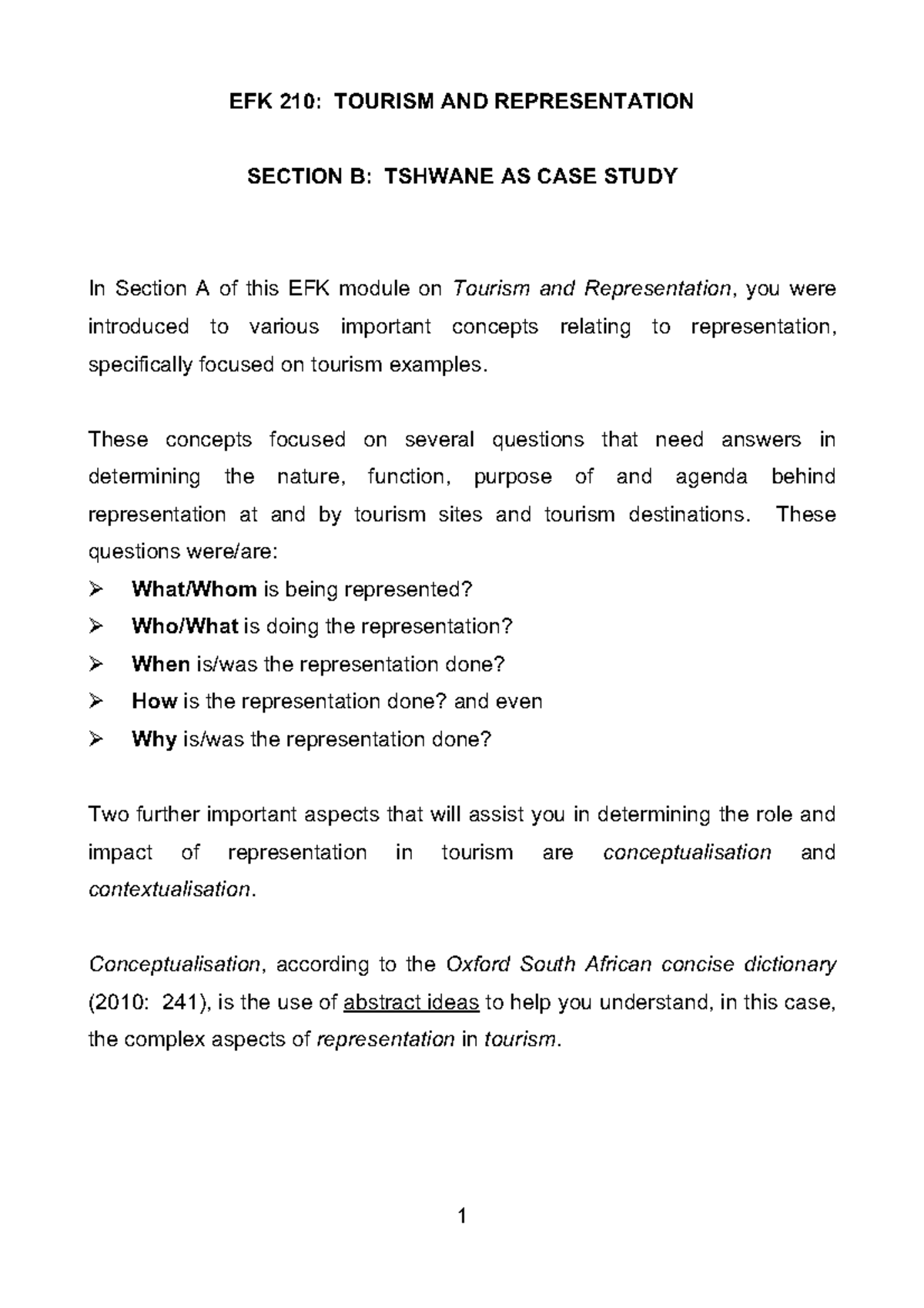 EFK210 Framework Theme 6 2022 essay to prepare for exam - EFK 210 ...