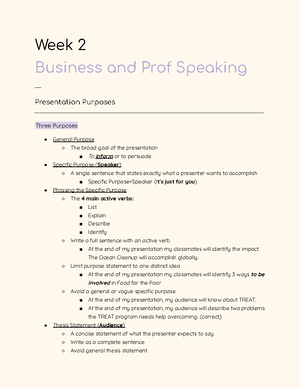 Visual Aids in Professional Speaking - Week 5 Business and Prof ...