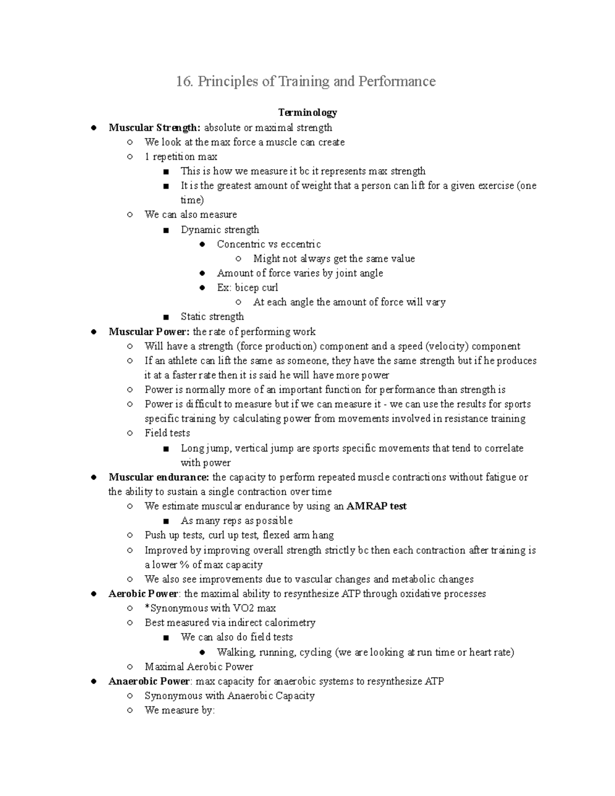 Lecture 16 Principles of Training and Performance - 16. Principles of ...