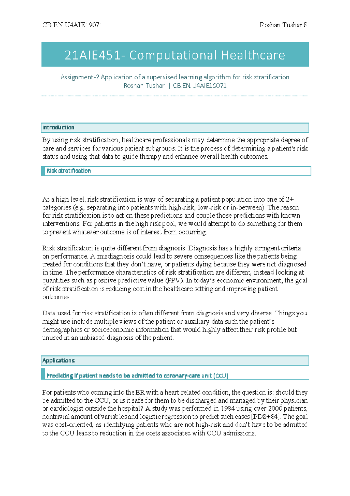 Roshan Tushar S 19071 - harishchandar - 21AIE451- Computational Healthcare Assignment-2 ...