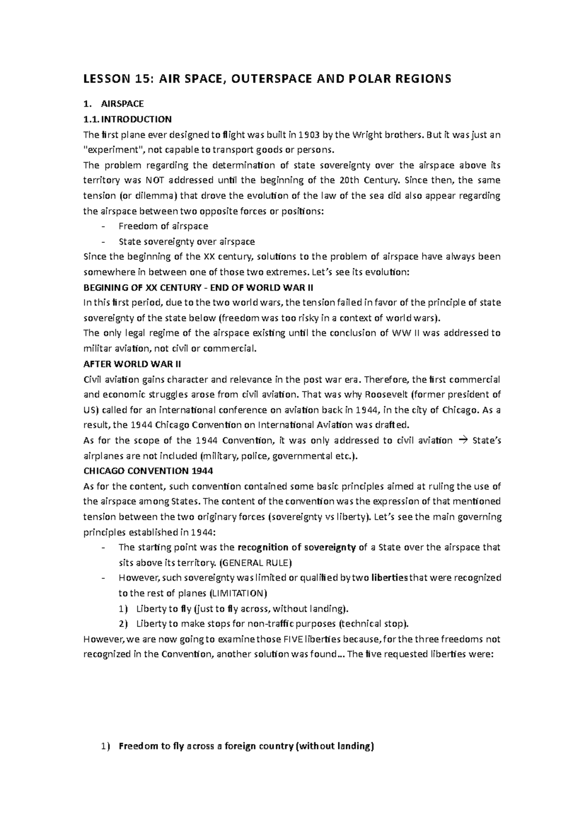 Lesson 15 - LESSON 15: AIR SPACE, OUTERSPACE AND P OLAR REGIONS 1 ...